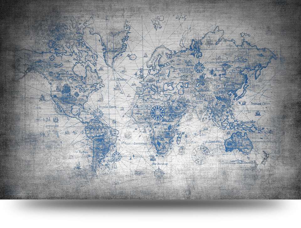 Alu-art vintage map of the world - Producten - Loods 5