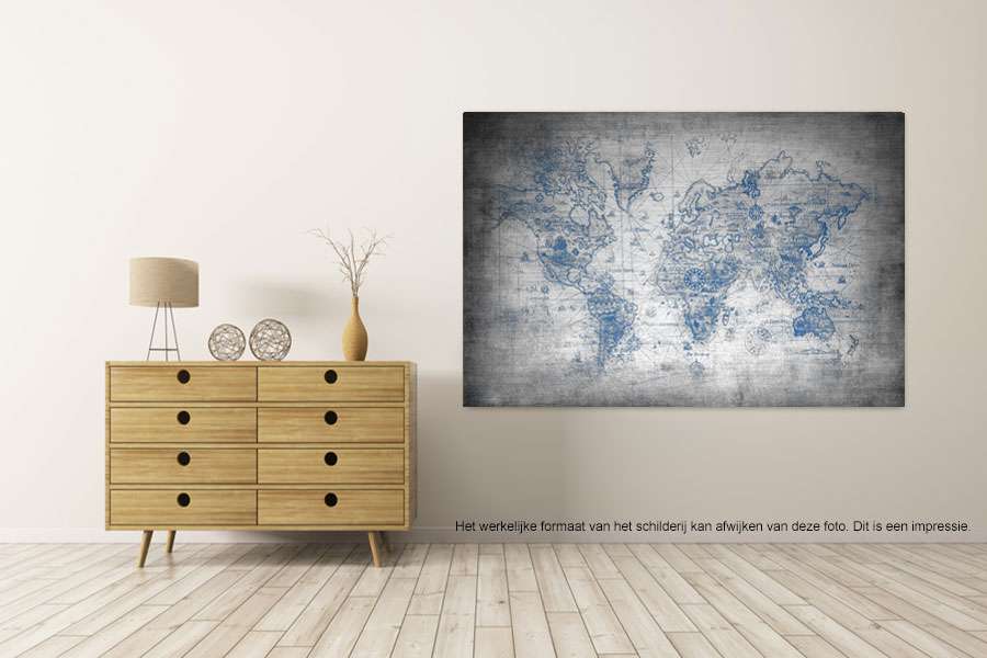 Alu-art vintage map of the world - Producten - Loods 5