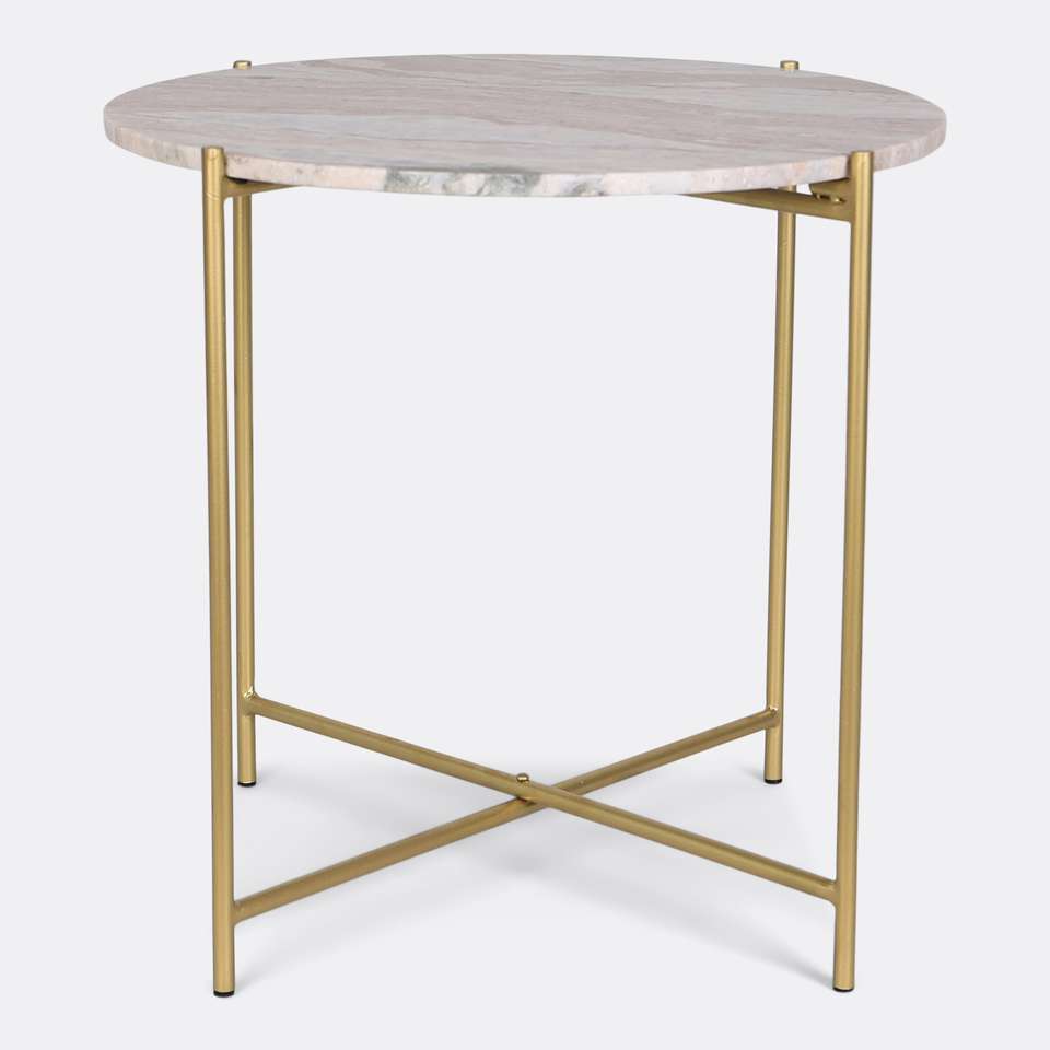 Bijzettafel Sana marble gold - M - Bijzettafels - Loods 5