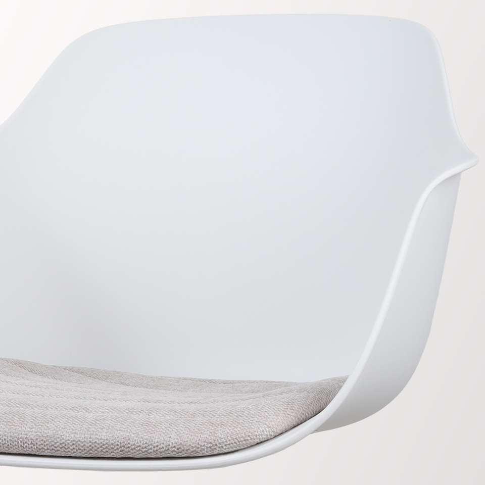 Nolon Eetkamerstoel Nova-Liz wit - zwart onderstel - met armleuningen ...