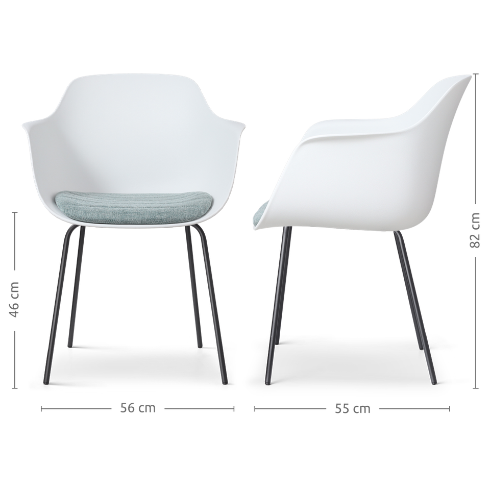 Nolon Eetkamerstoel Nora-Liz wit - zwart onderstel - met armleuningen ...